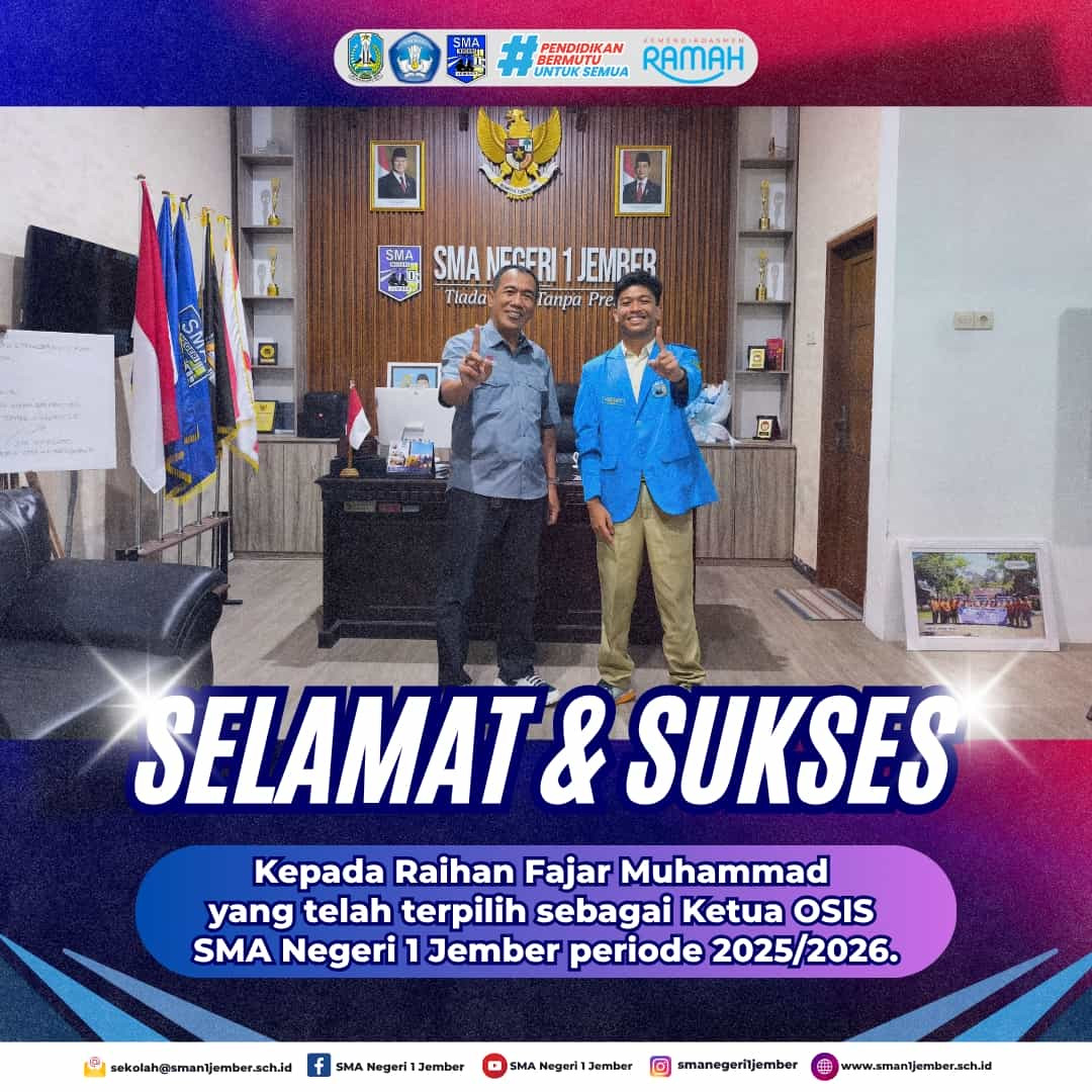 Raihan Fajar Muhammad yang terpilih sebagai Ketua OSIS - SMA Negeri 1 ...